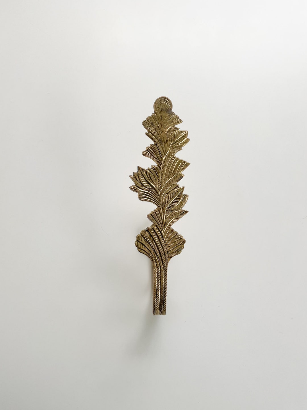 Vintage Brass Floral Curtain Pull, Gold Decorative Drape Window ...