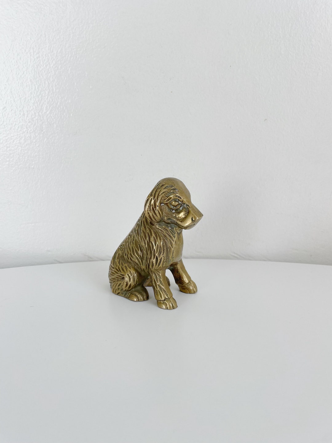 Vintage Brass Retriever Dog Figurine Gold Metal Dog Statue - Etsy