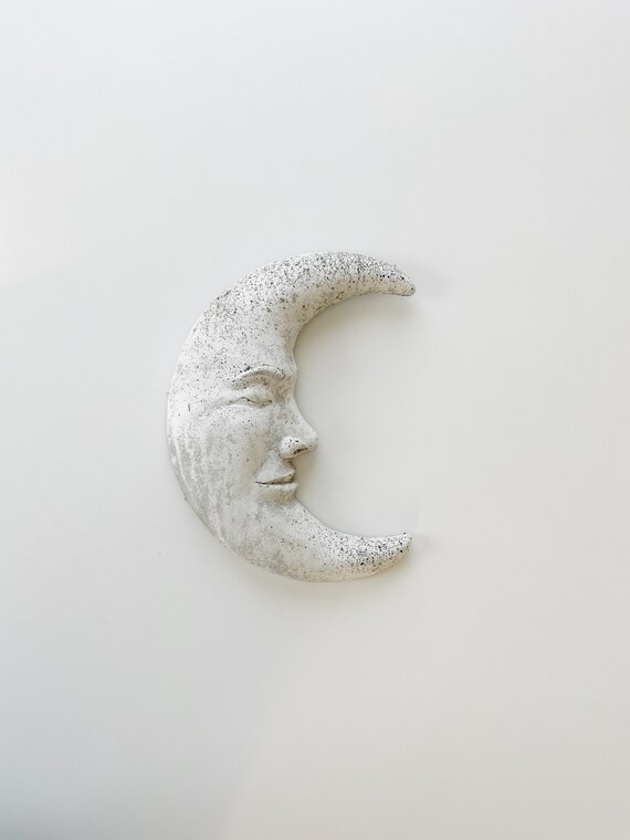 Concrete Crescent Moon Wall Garden Yard Art Decor Cement Moon | Etsy