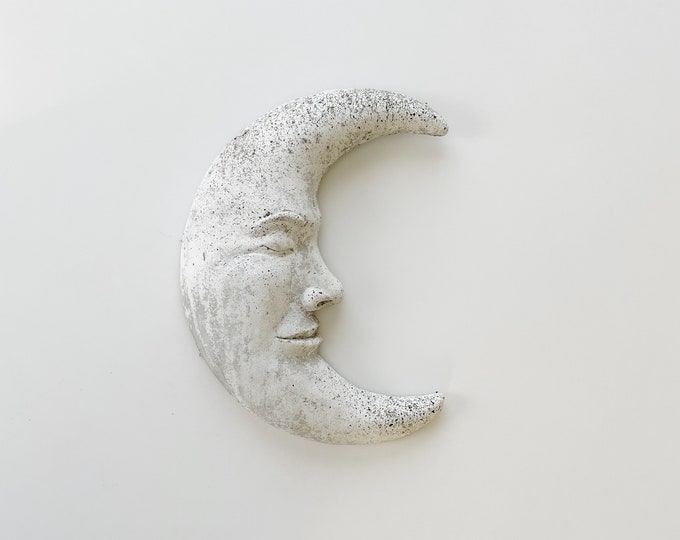 Concrete Crescent Moon Wall Garden Yard Art Decor, Cement Moon Nichols ...