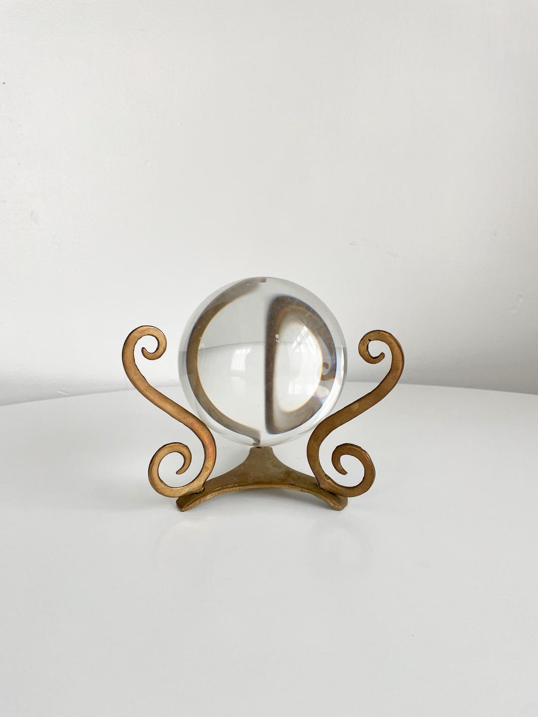 Vintage Brass Orb Plant Stand Holder, Gold Metal Pillar Candle - Etsy