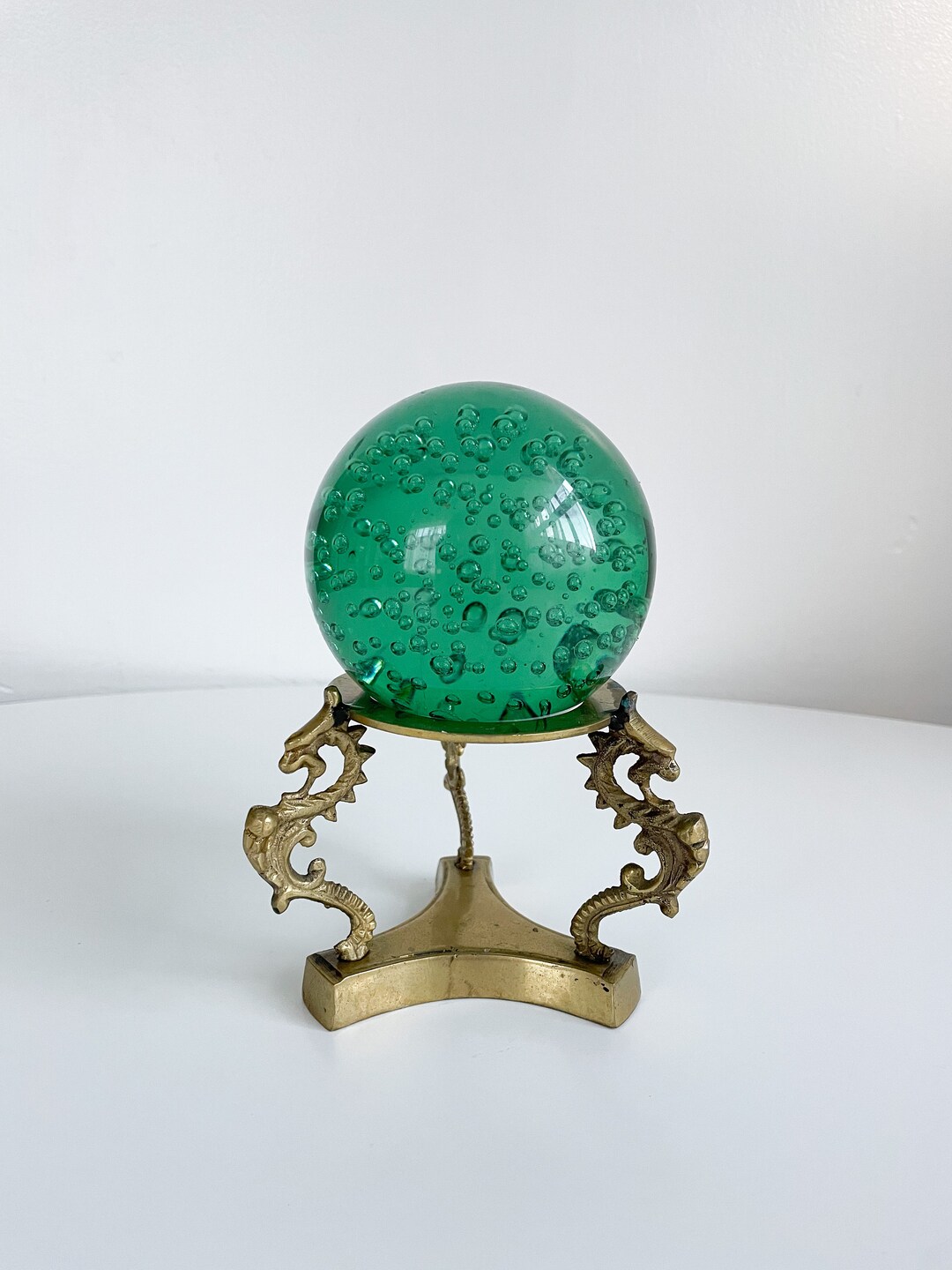 Vintage Brass Orb Plant Stand Holder, Gold Metal Pillar Candle - Etsy