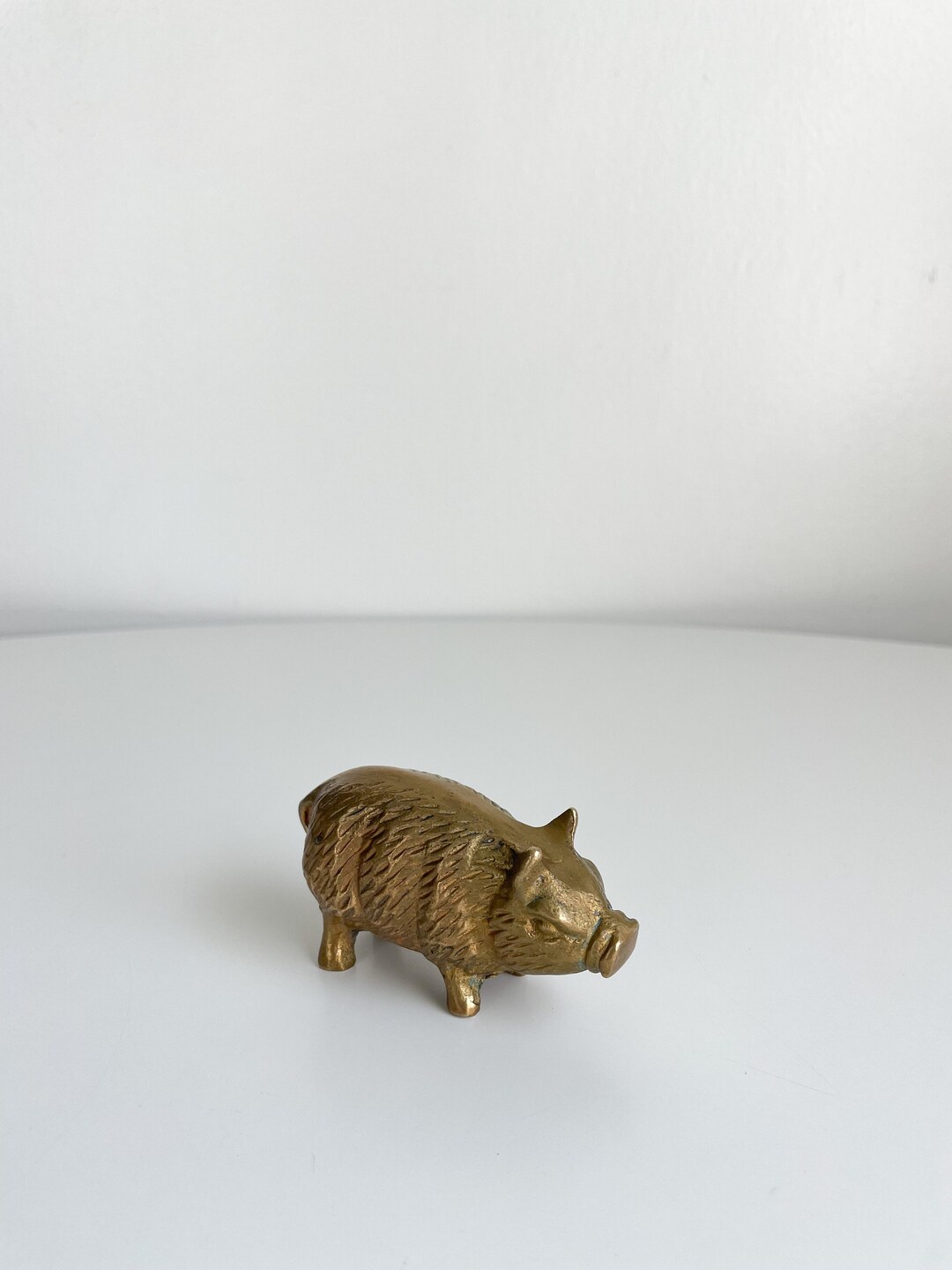 Vintage Brass Pig Statue, Gold Metal Farm Piggy Figurine Decor - Etsy