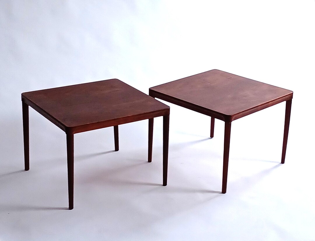 Petite Pair HANS OLSEN Walnut Side Tables - Etsy