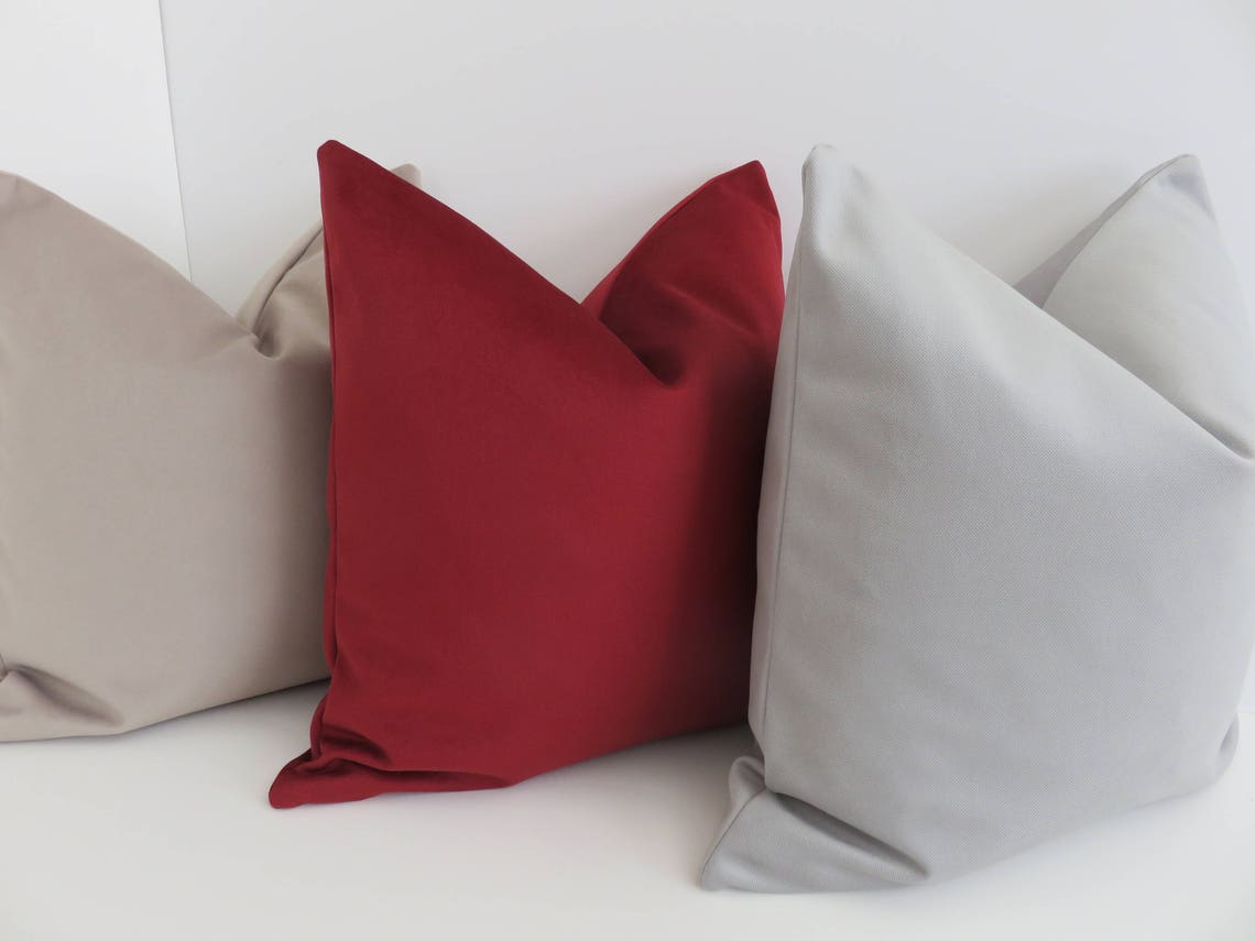 Royal Red Pillow Cover Solid Red Pillow Cover Red Canvas - Etsy