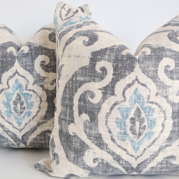 Grey Slate Blue Pillows - Etsy