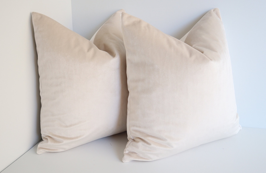 Luxury Cream Velvet Pillow Cover, Luxury Velvet Pillow Covers, Cream ...