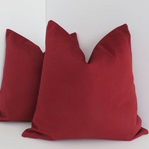 Royal Red Pillow Cover- Solid Red Pillow Cover- Red Canvas Pillow ...
