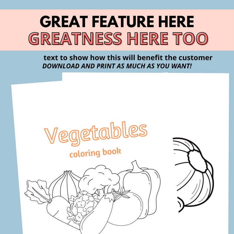 Printable Vegetable Coloring Book/ 50 Coloring Book for - Etsy