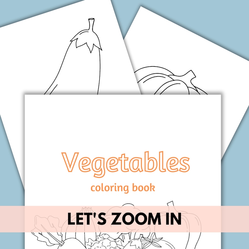 Printable Vegetable Coloring Book/ 50 Coloring Book for - Etsy