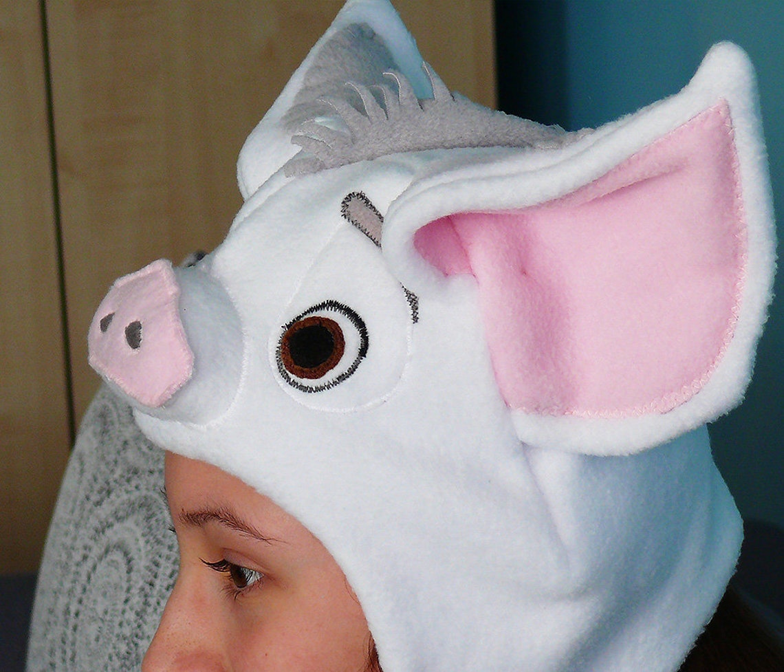 Pua Hat, Pig Hat, Moana, Vaiana, Pua Costume, Pig, Fleece Hat - Etsy