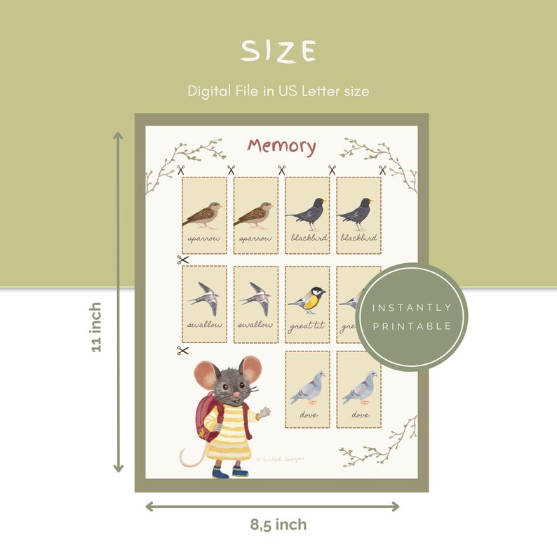 Printable Nature Memory Game for Kids | Summer Activity | Educational ...