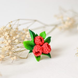 Red Berry Brooch Raspberries Berry Brooch Fruit Jewelry Food Jewelry ...