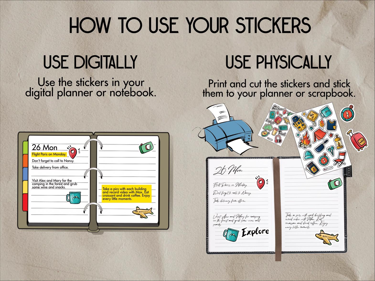 Travel Stickers PNG | Travel Clipart | Travel Ilustrations | Cute ...