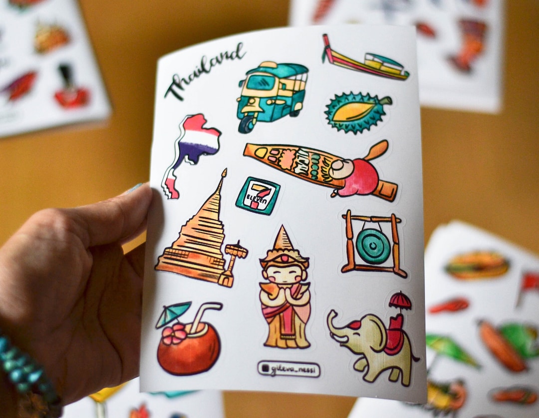 Thailand | Vinyl Stickers | Travel Gift | Asia Stickers | Laptop ...