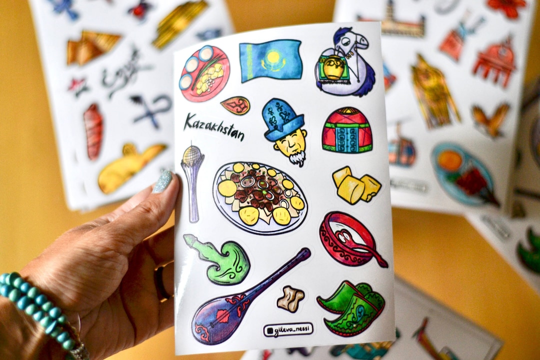 Kazakhstan Stickers | Vinyl Stickers | Travel Gift | Midori Notebook ...