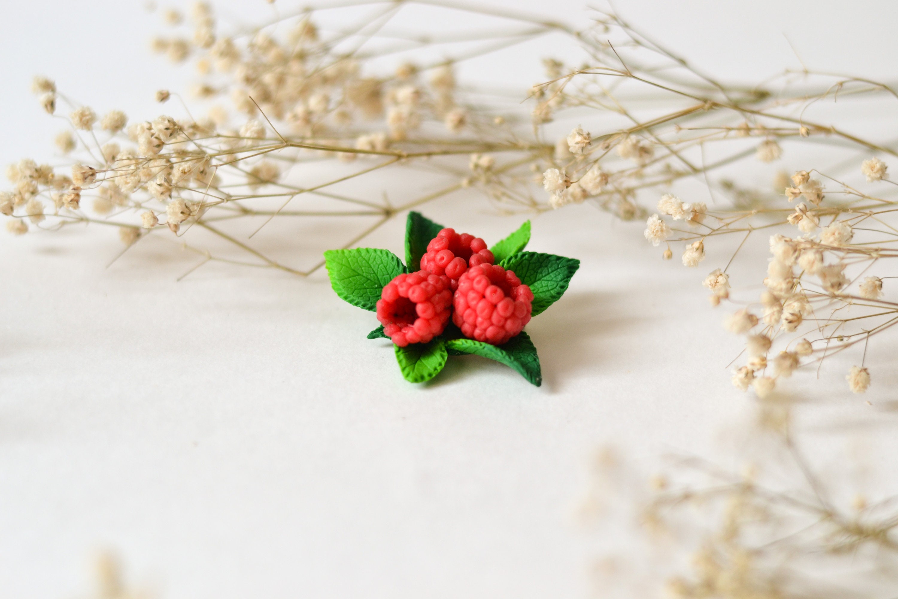 Red Berry Brooch Raspberries Berry Brooch Fruit Jewelry Food Jewelry ...
