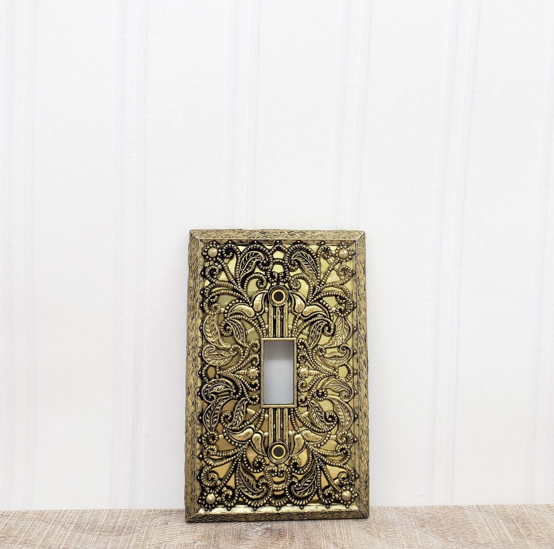 Gold Filigree Single Toggle Switch Plate, Regency Switch Plate - Etsy