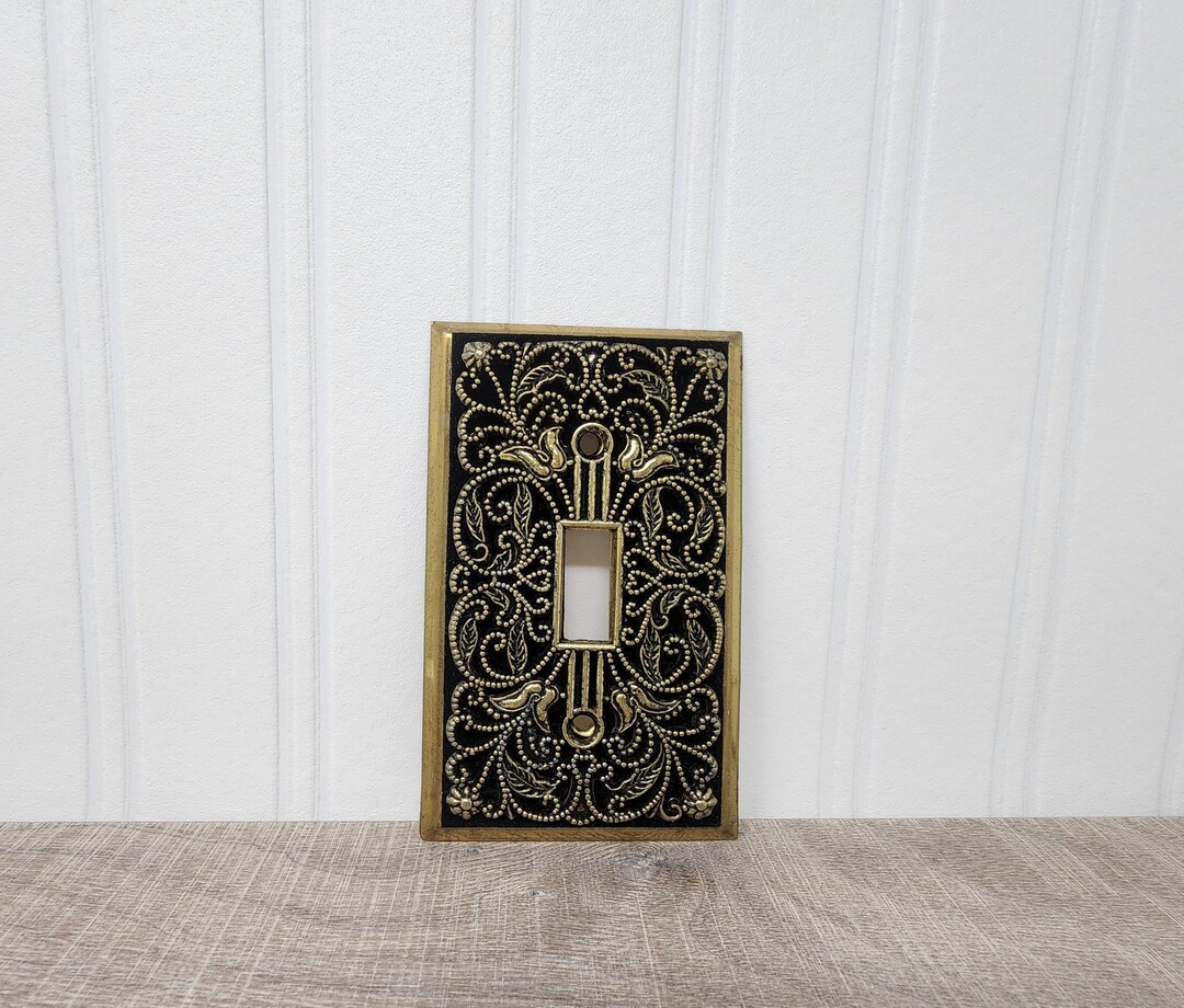 Gold Filigree Single Toggle Switch Plate, Gold Switch Plate, Regency ...