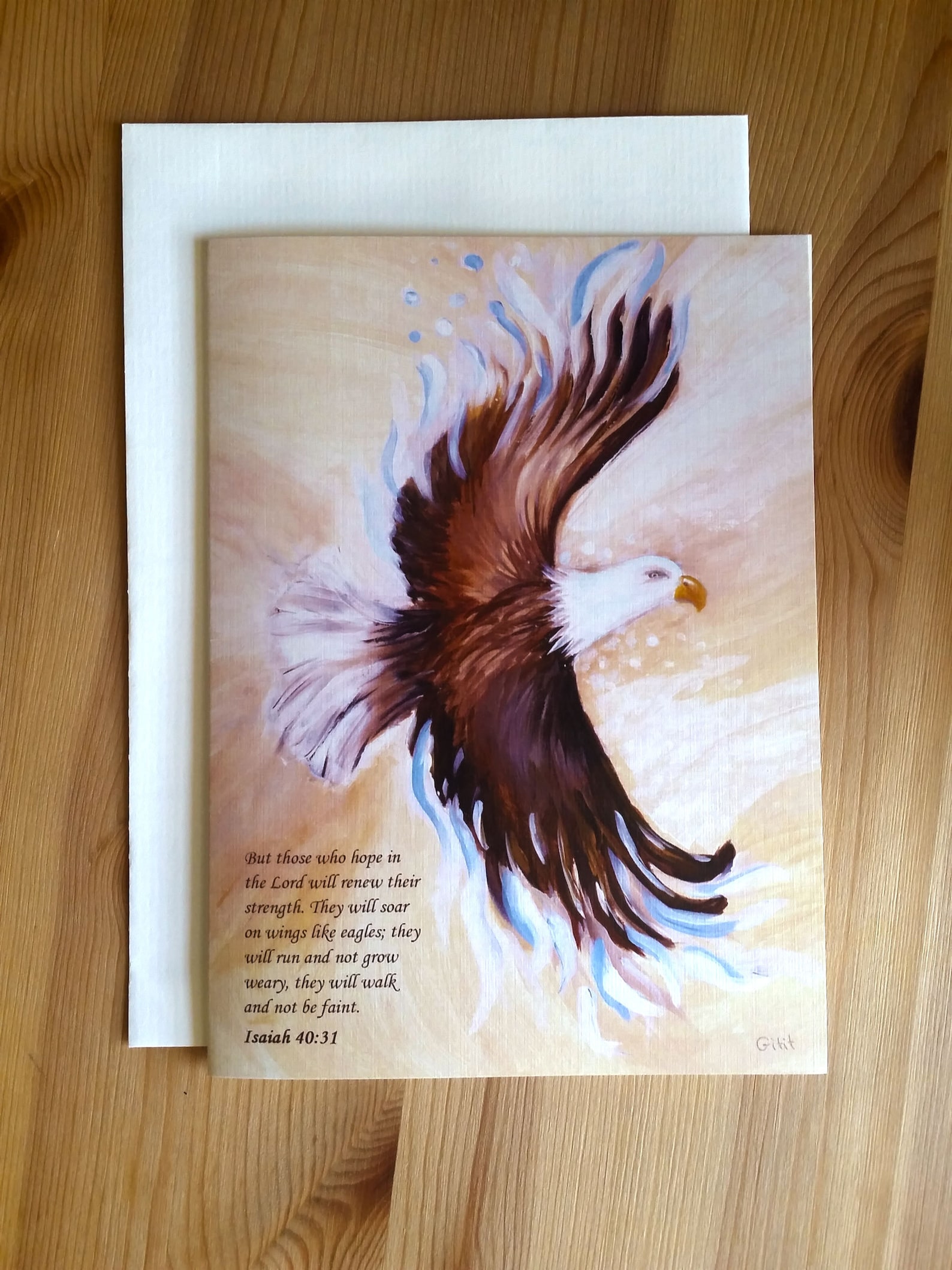 Eagle Print Handmade Poster or Greeting Card "those Who Hope in the ...