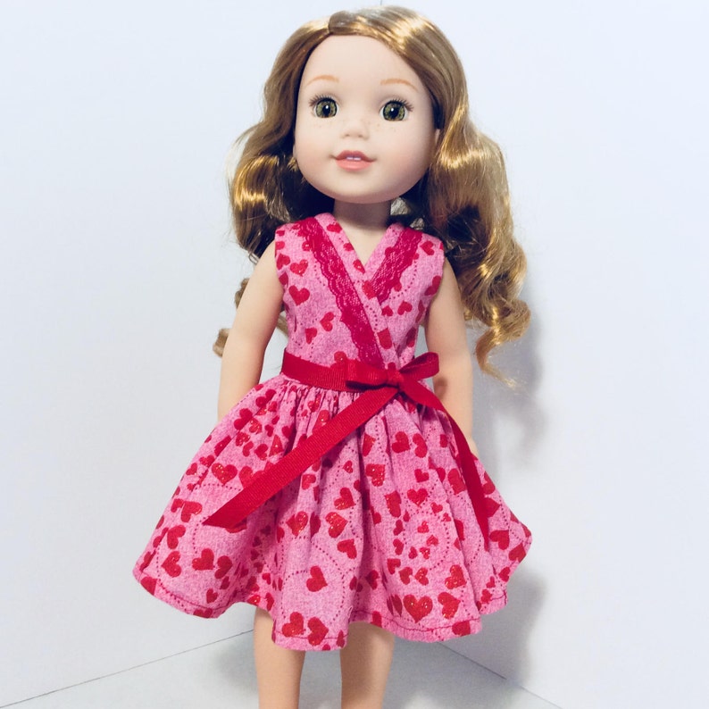 Pink And Red Hearts Dress Wellie Wisher Doll Clothing Etsy