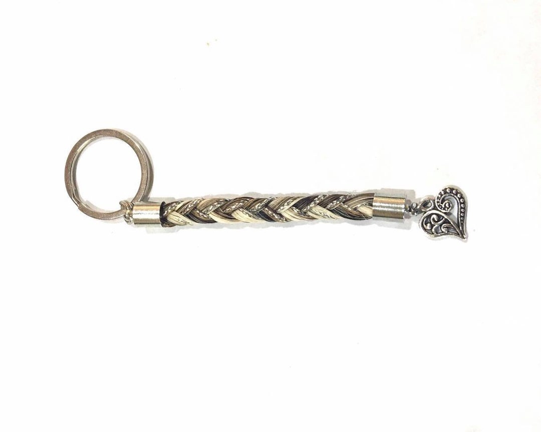 Braided Horsehair Key Ring With Initial / Charm Colored Threads - Etsy