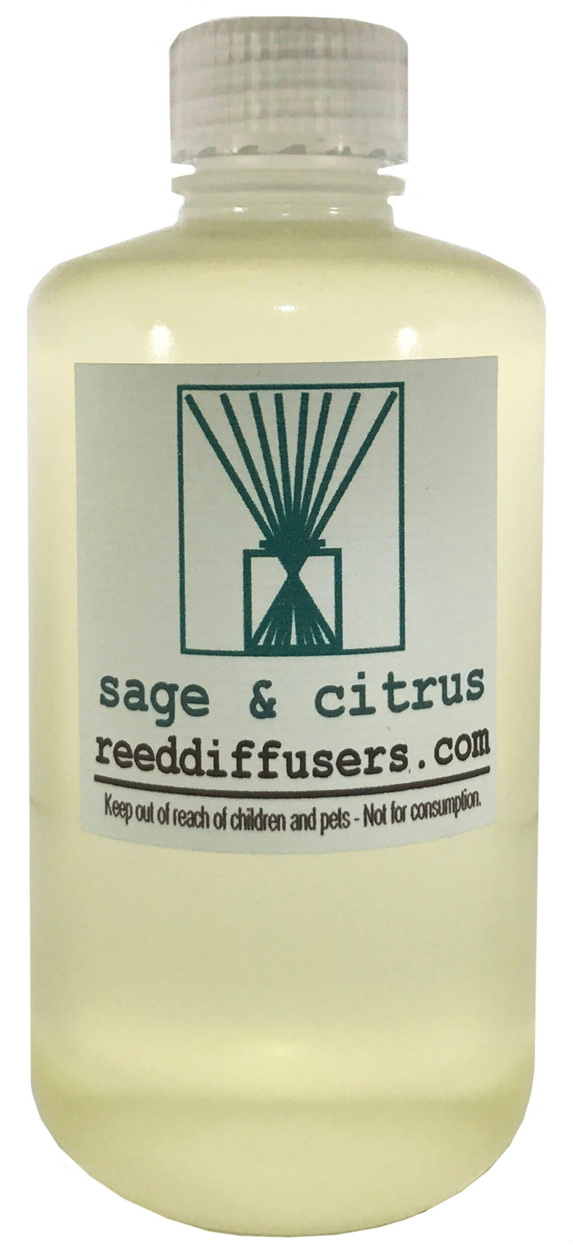 8 Oz Sage and Citrus Fragrance Reed Diffuser Oil Refill With Reeds ...