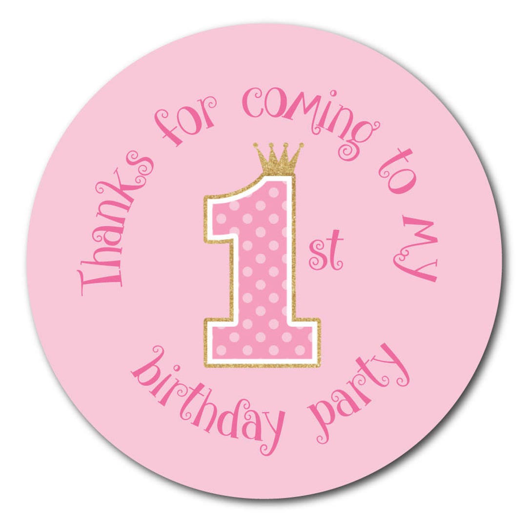 Thanks for Coming to My First Birthday Party' Pink Polka - Etsy