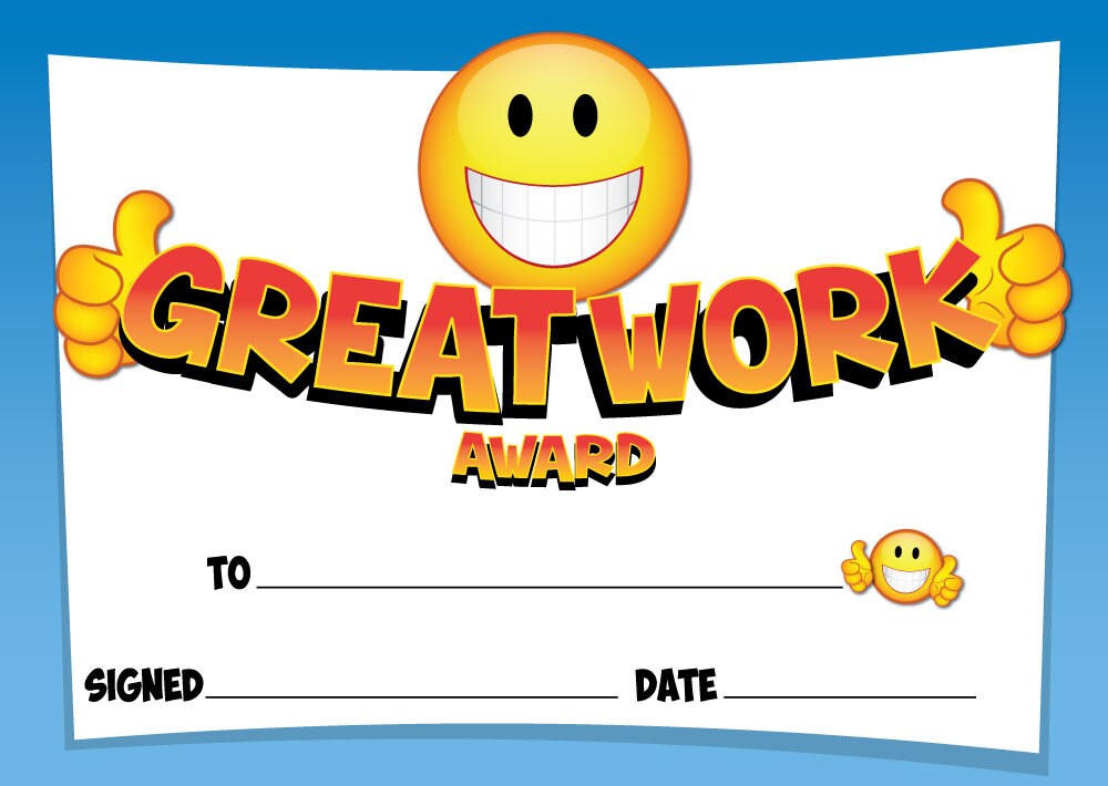 Great Job Certificate For Kids