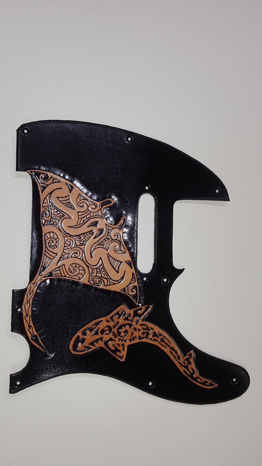 Leather Pick Guard Telecaster Guitar Pickguard Handtooled You Design ...