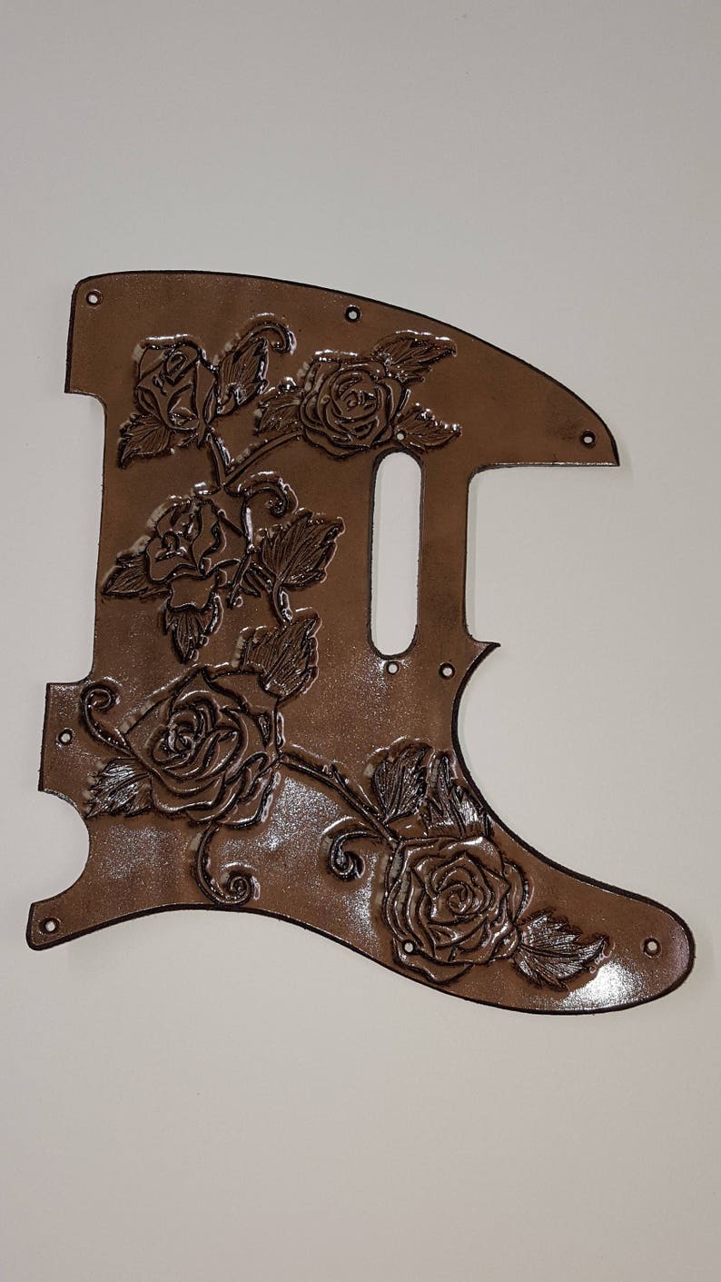 Leather Pick Guard Telecaster Guitar Pickguard Hand Tooled "harmony of ...