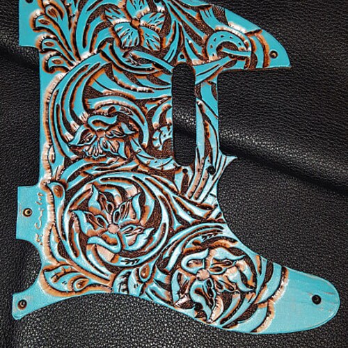 Leather Pick Guard Telecaster Guitar Pickguard Hand Tooled - Etsy