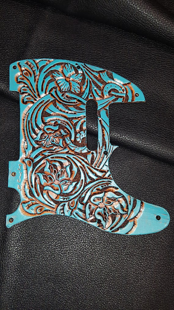 Leather Pick Guard Telecaster Guitar Pickguard Handtooled | Etsy