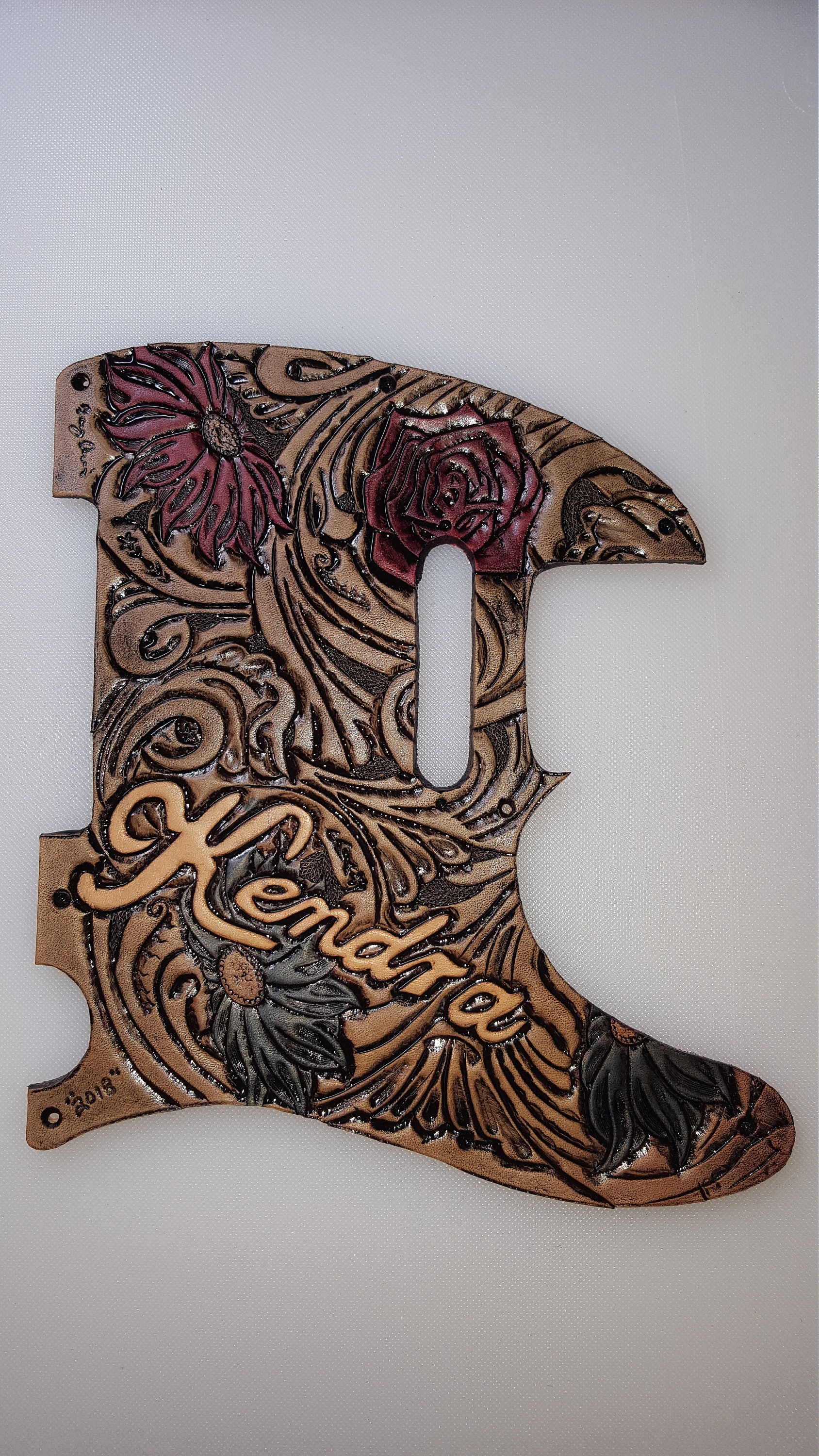 Leather Pick Guard Telecaster Guitar Pickguard Hand Tooled Leather New ...