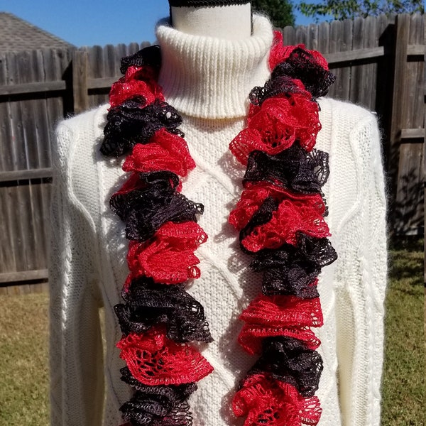 Crochet Ruffle Scarf - Etsy