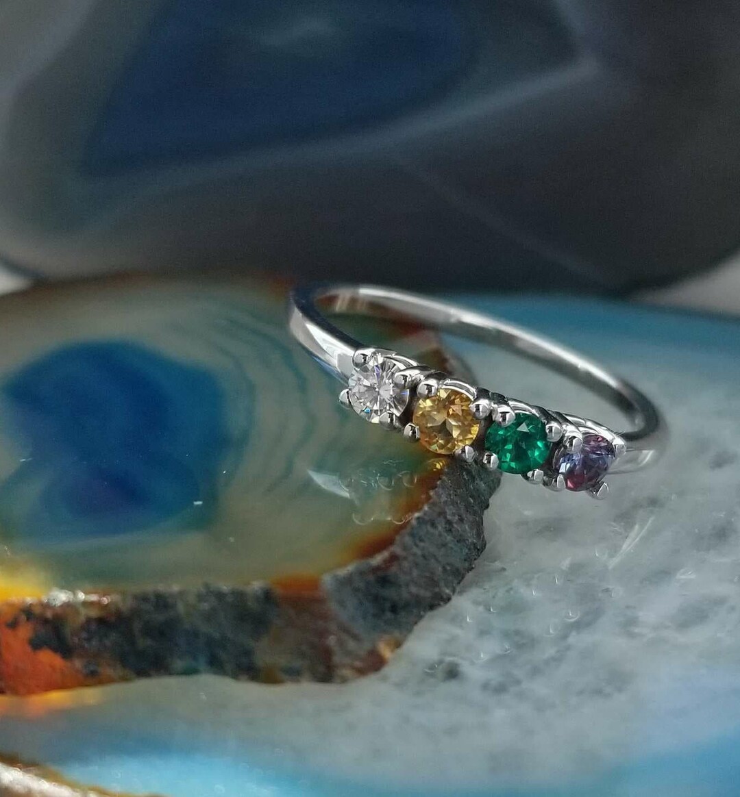 Mothers Ring. Birthstone Ring. Family Jewelry. Personalized Mothers ...