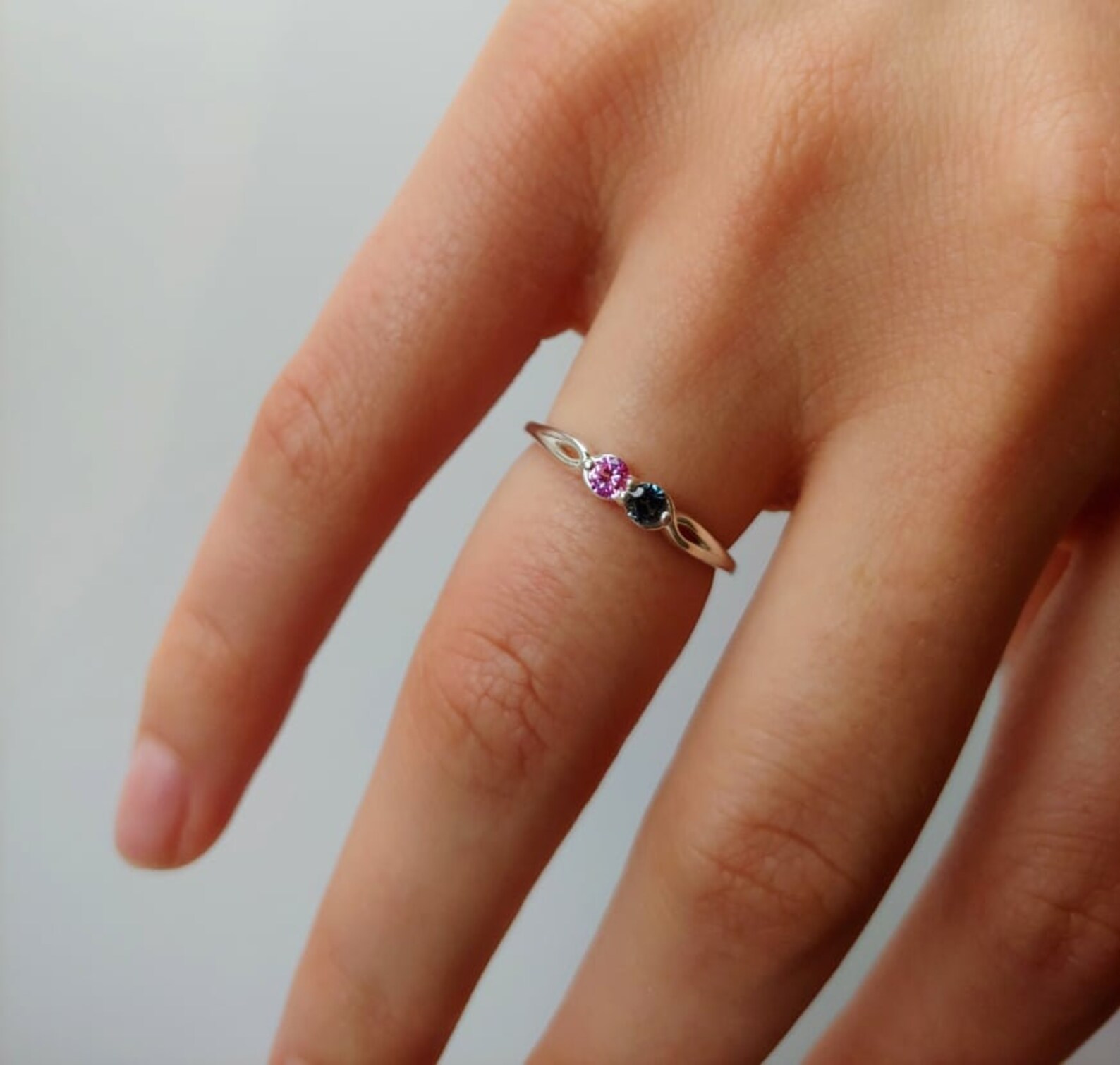 3 Stone Mothers Ring. Mothers Ring. Birthstone Ring. - Etsy