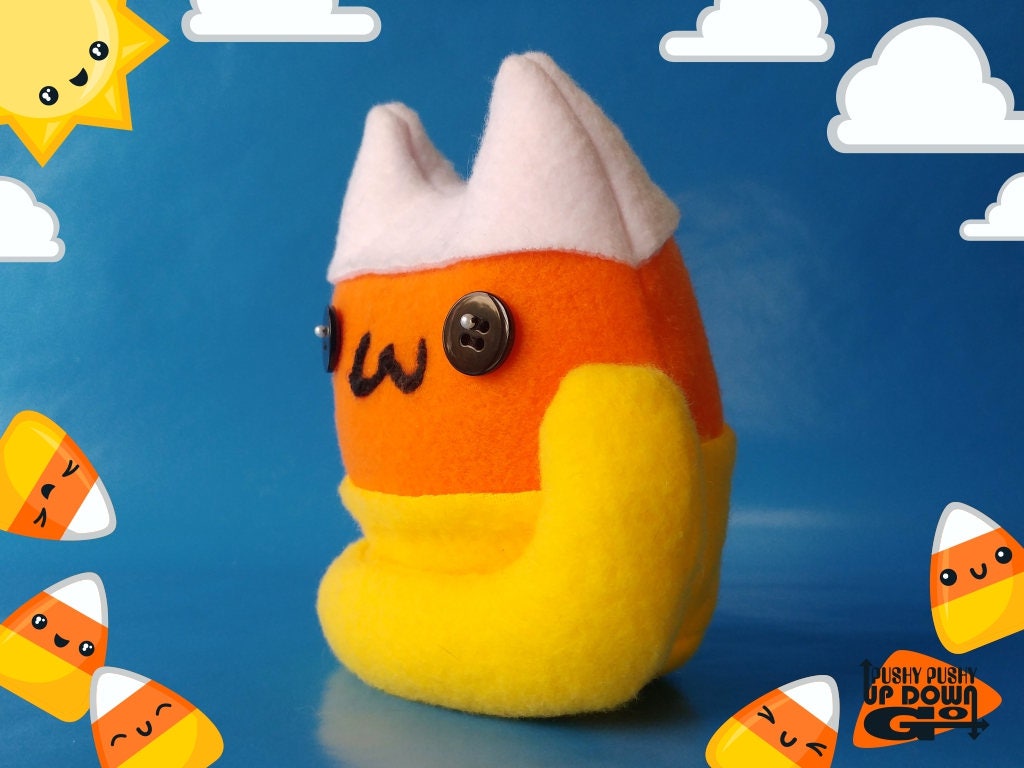 Kawaii Candy Corn Cat Food Plushie, Cute Stuffed Candy Corn Cat, Kawaii ...