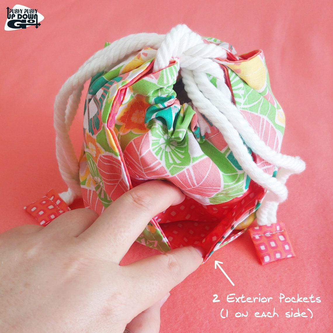 Tropical Floral Drawstring Bag Small Modified Japanese Petal | Etsy