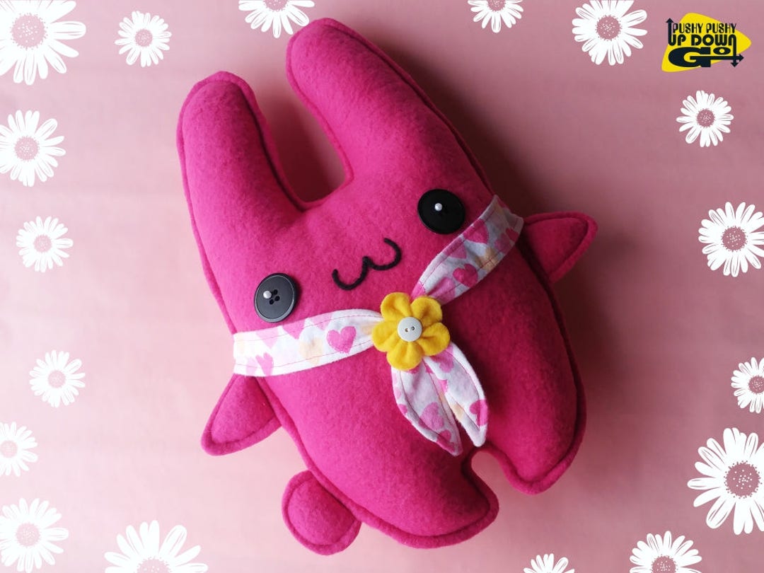Cute Kawaii Pink Easter Bunny Rabbit Plushie With Daisy Scarf, Cute ...