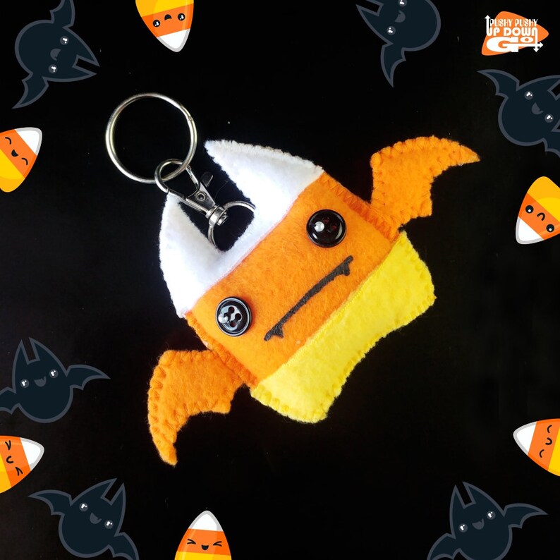 Cute Kawaii Candy Corn Plush Bat Keychain & Bag Charm Cute | Etsy