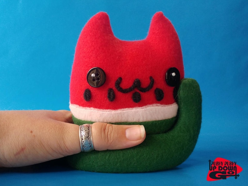 Kawaii Watermelon Cat Food Plushie Cute Stuffed Fruit Cat - Etsy