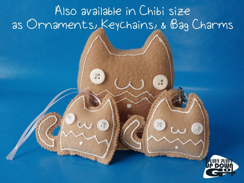 Kawaii Gingerbread Cookie Cat Food Plushie Cute Stuffed Cat | Etsy