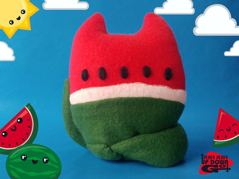 Kawaii Watermelon Cat Food Plushie Cute Stuffed Fruit Cat - Etsy