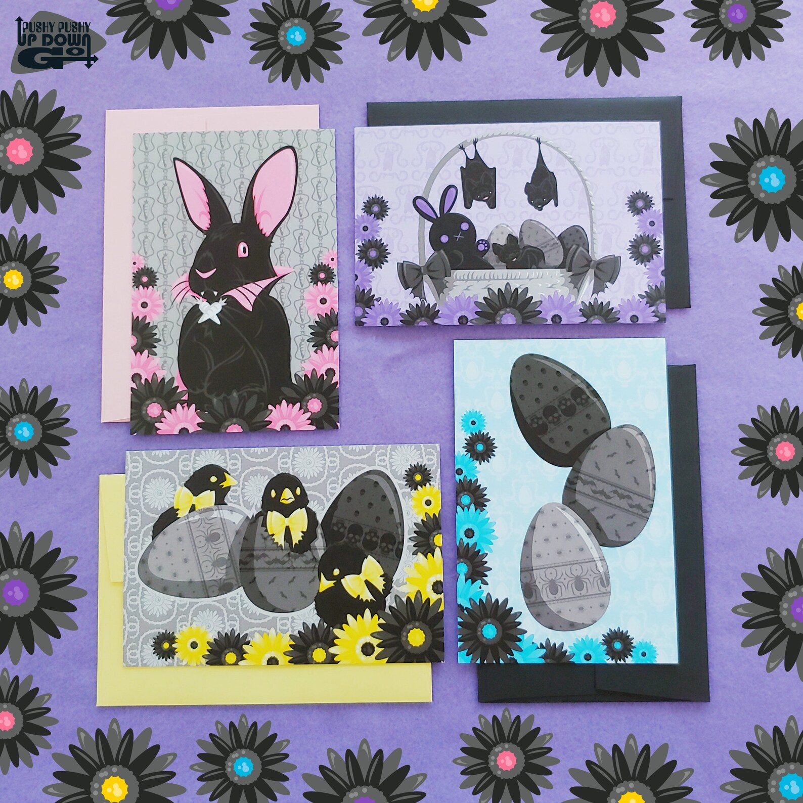 Goth Easter Postcards (set of 4 Cards + Envelopes), Mixed Set - Etsy