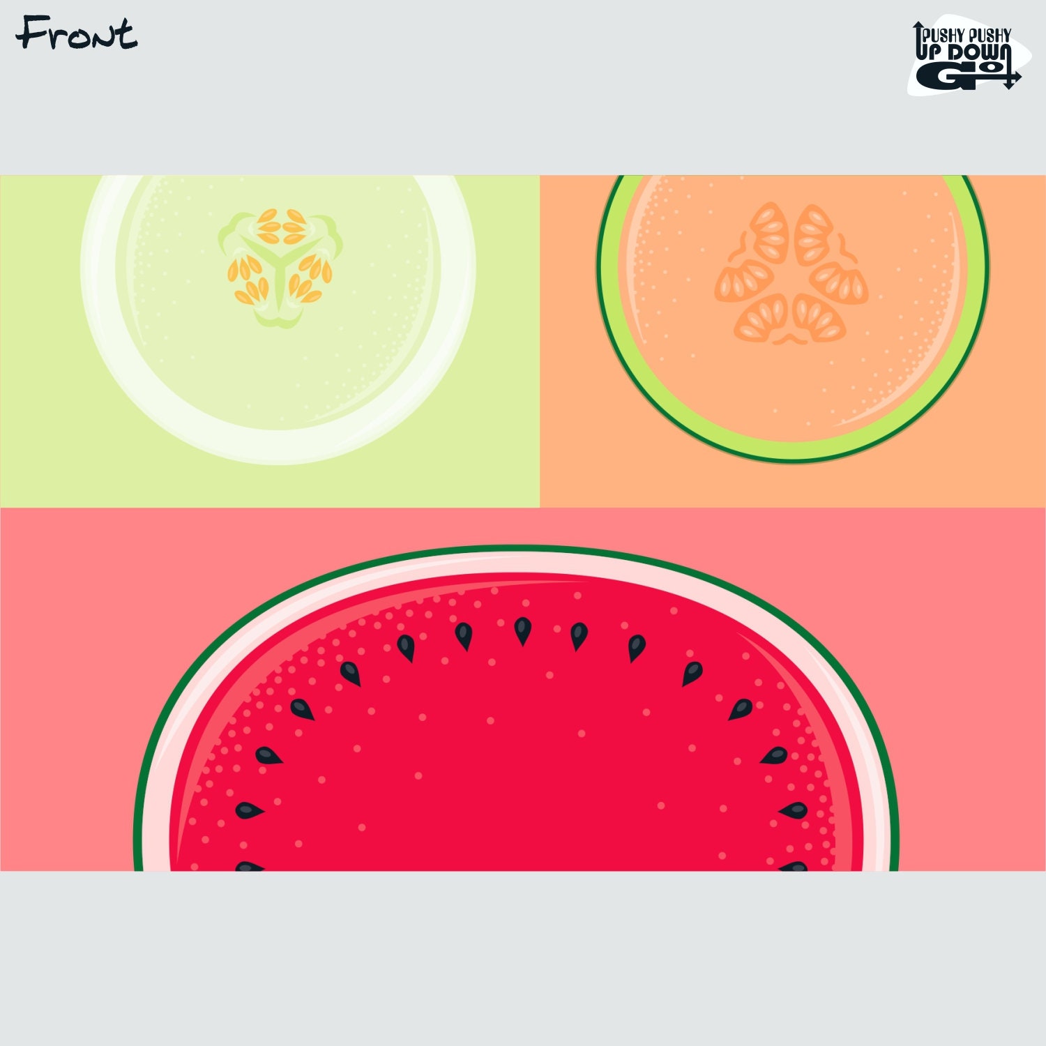 Colorful Summer Melon Postcards set of 4 Cards Envelopes - Etsy