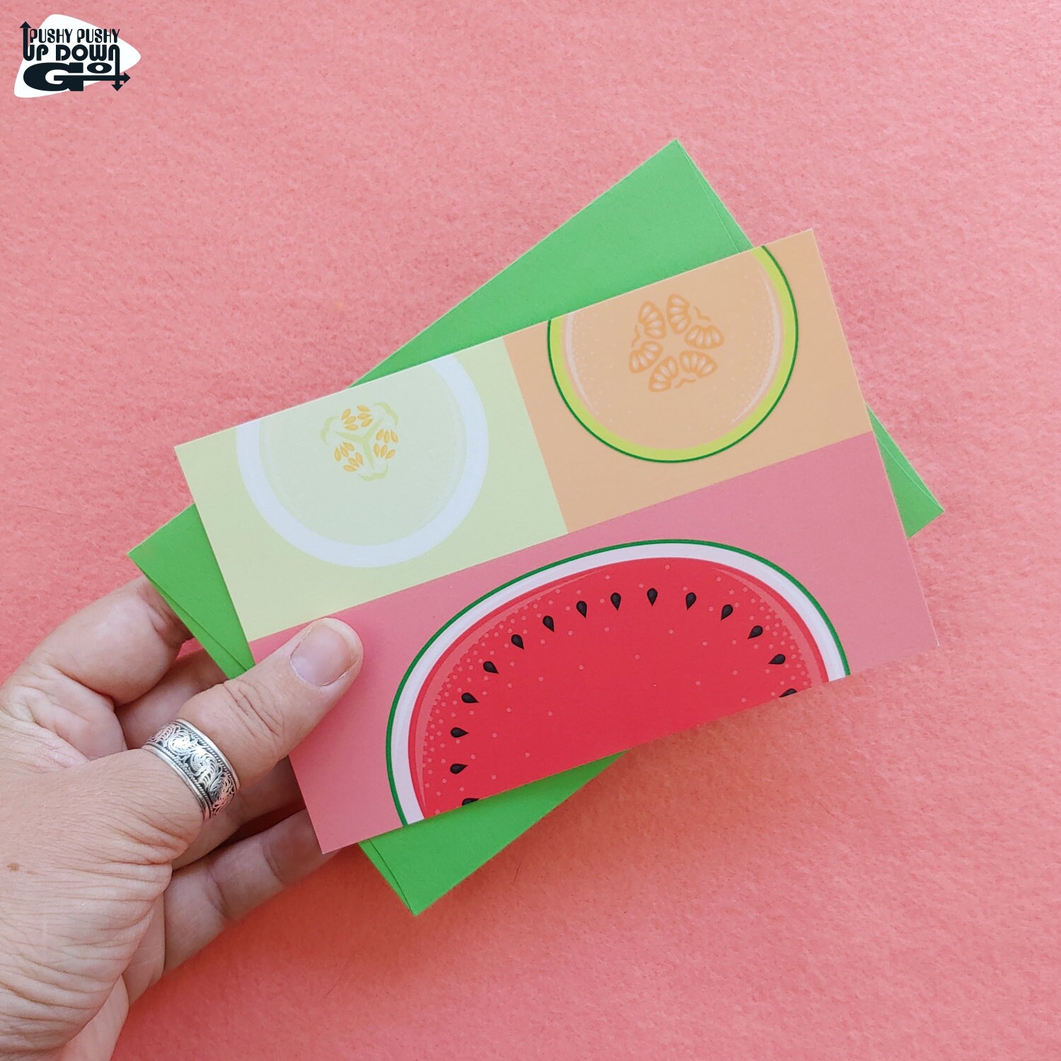 Colorful Summer Melon Postcards set of 4 Cards Envelopes - Etsy