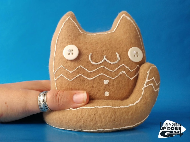 Kawaii Gingerbread Cookie Cat Food Plushie Cute Stuffed Cat | Etsy