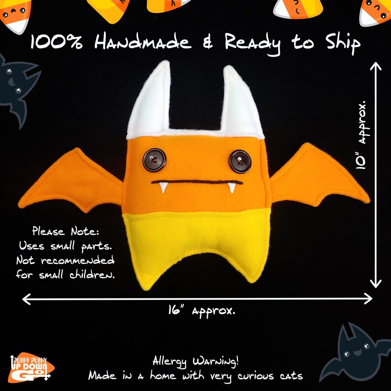 Cute Kawaii Candy Corn Halloween Bat Plushie - Etsy