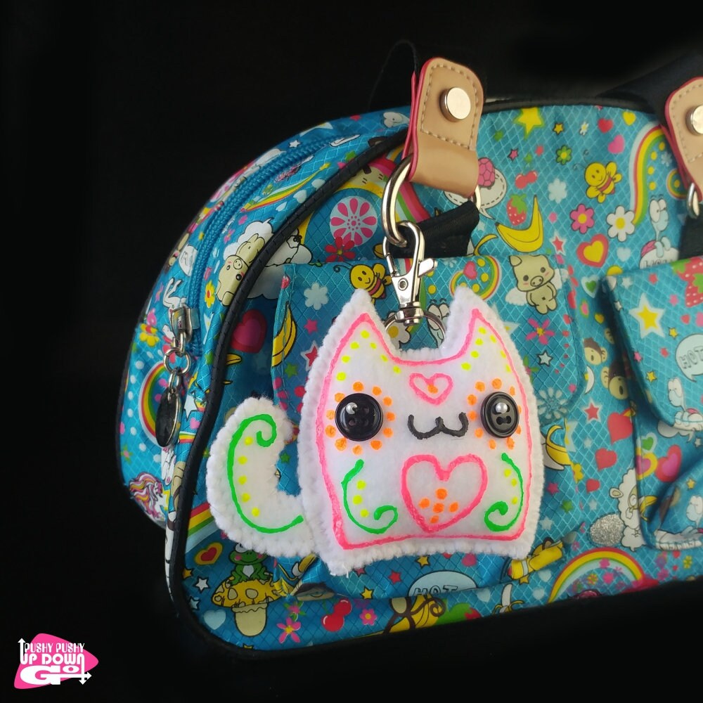 Kawaii Sugar Skull Cat Plush Keychain & Food Bag Charm Kawaii | Etsy